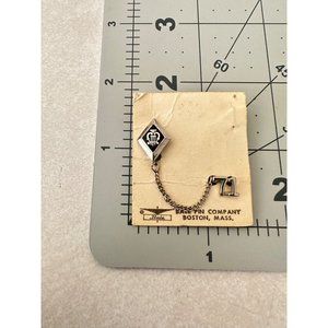 Jewelry | Vintage Sterling Silver Black Enamel 1971 Hanging Chain Lapel ...